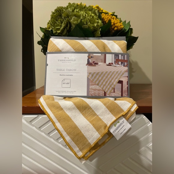 Threshold | Dining | New Threshold Table Throw Linen Cotton Yellow ...